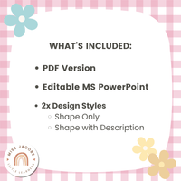 3D Shape Posters - Daisy Gingham Pastels Theme