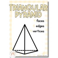 3D Shape Posters - Daisy Gingham Pastels Theme