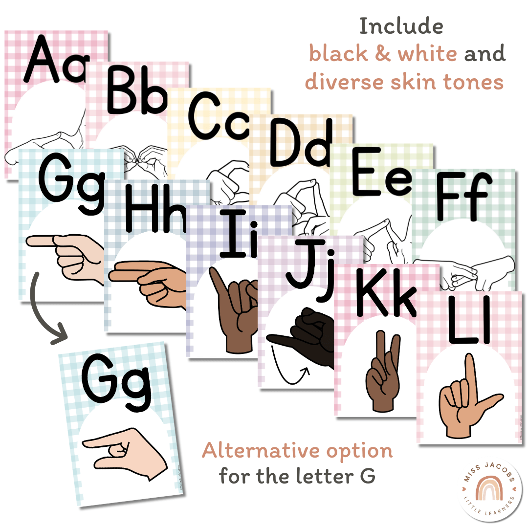 Alphabet Posters Bundle | Daisy Gingham Pastels