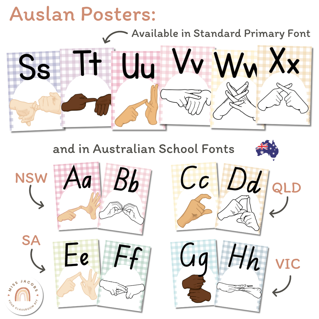 Alphabet Posters Bundle | Daisy Gingham Pastels