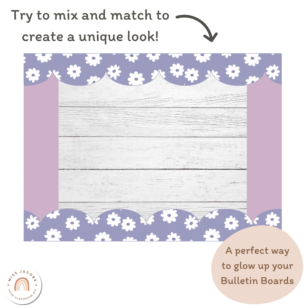 Daisy Gingham Pastels Bulletin Board Borders - Miss Jacobs Little Learners