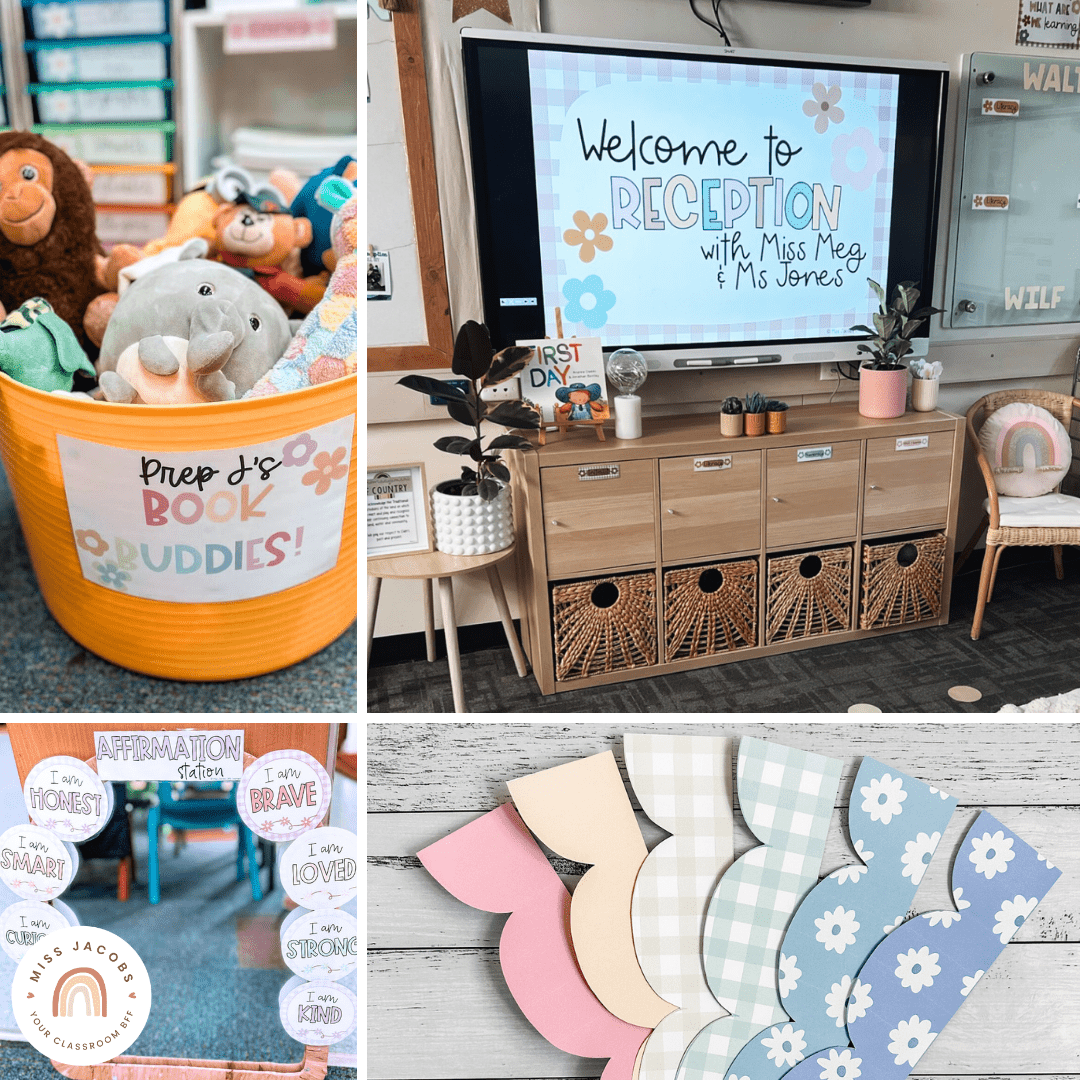 Daisy Gingham Classroom Decor - Pastels Theme - Miss Jacobs