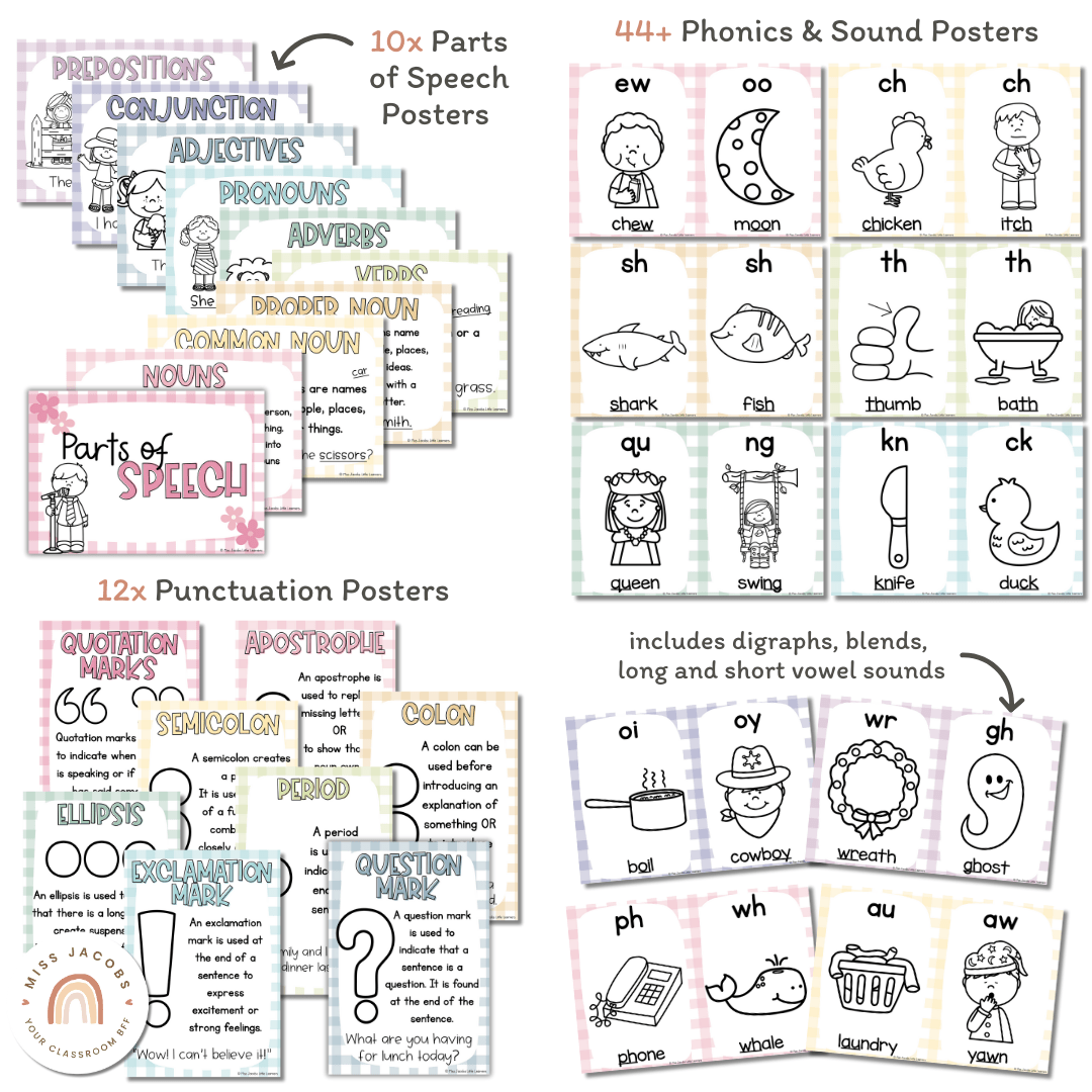 Daisy Gingham Pastels Classroom Collection - Miss Jacobs - Miss Jacobs ...