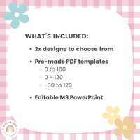 Number Line - Daisy Gingham Pastels Decor