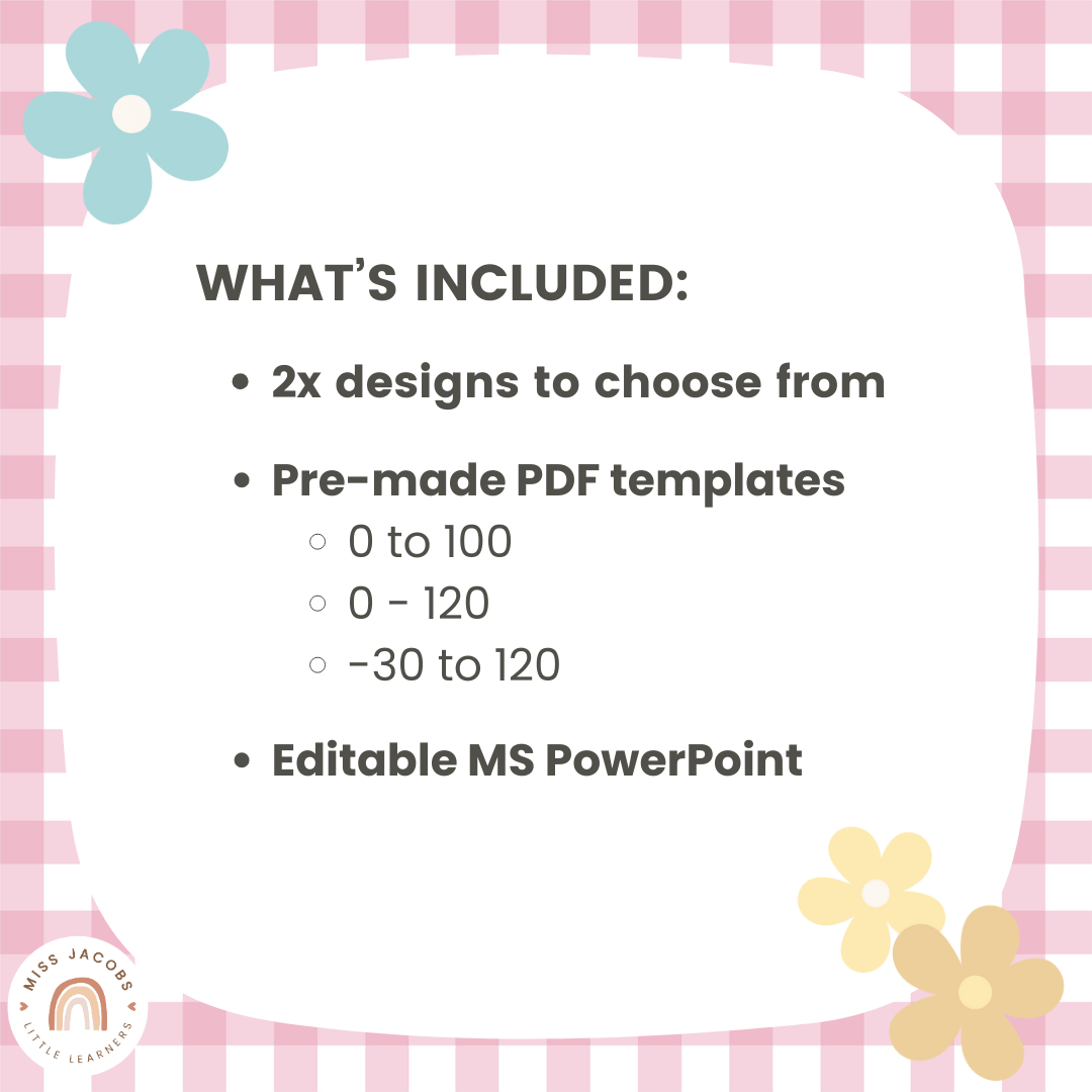 Number Line - Daisy Gingham Pastels Decor