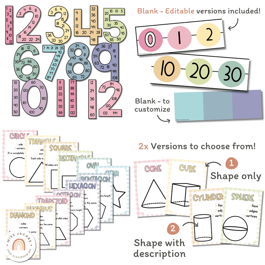 Daisy Gingham Pastels Classroom Collection - Miss Jacobs - Miss Jacobs ...