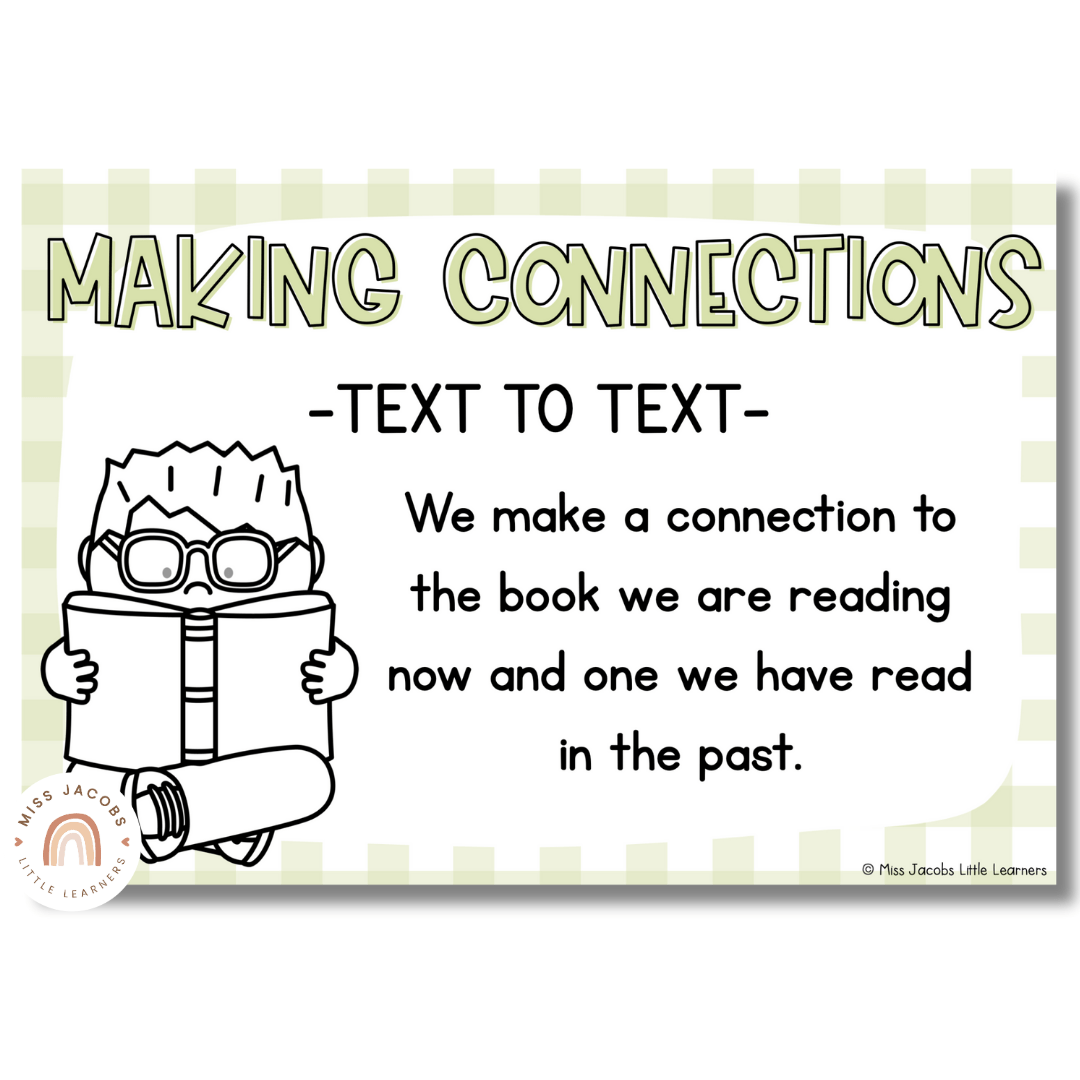 Reading Comprehension Strategies Posters - Daisy Gingham Pastels