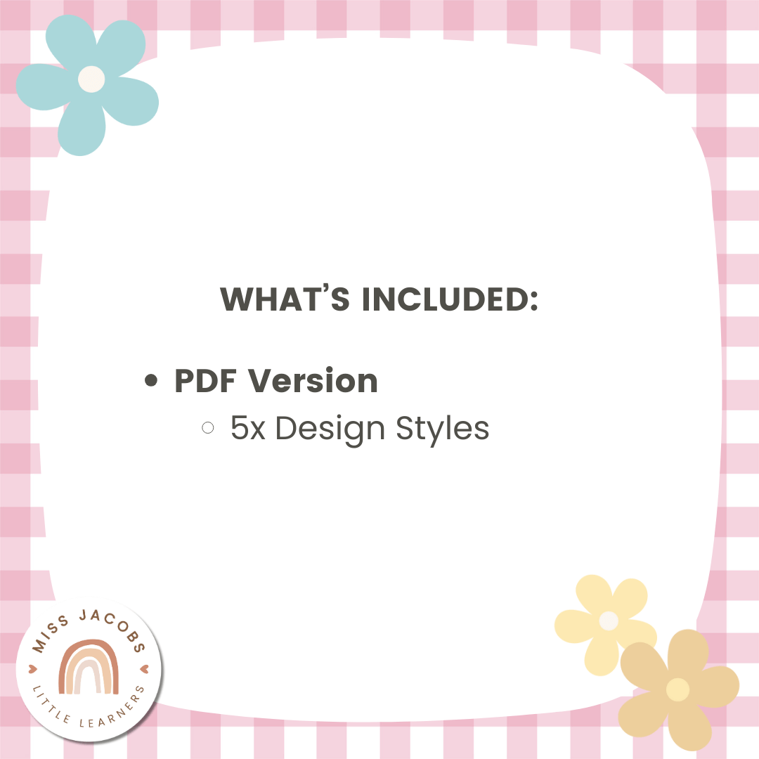 Skip Counting Large Number Display - Daisy Gingham Pastels Decor