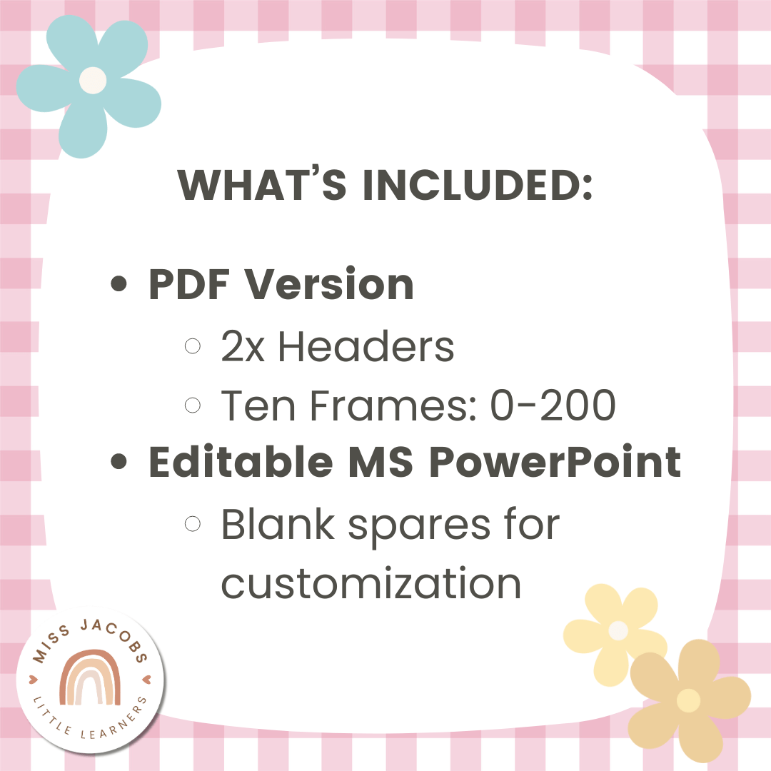 Days At School Tally Display - Daisy Gingham Pastels Decor