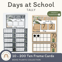 Days At School Tally Display - Boho Plants Classroom Decor – Miss ...