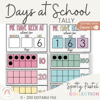 Days At School Tally Display - Spotty Pastel Theme - Miss Jacobs