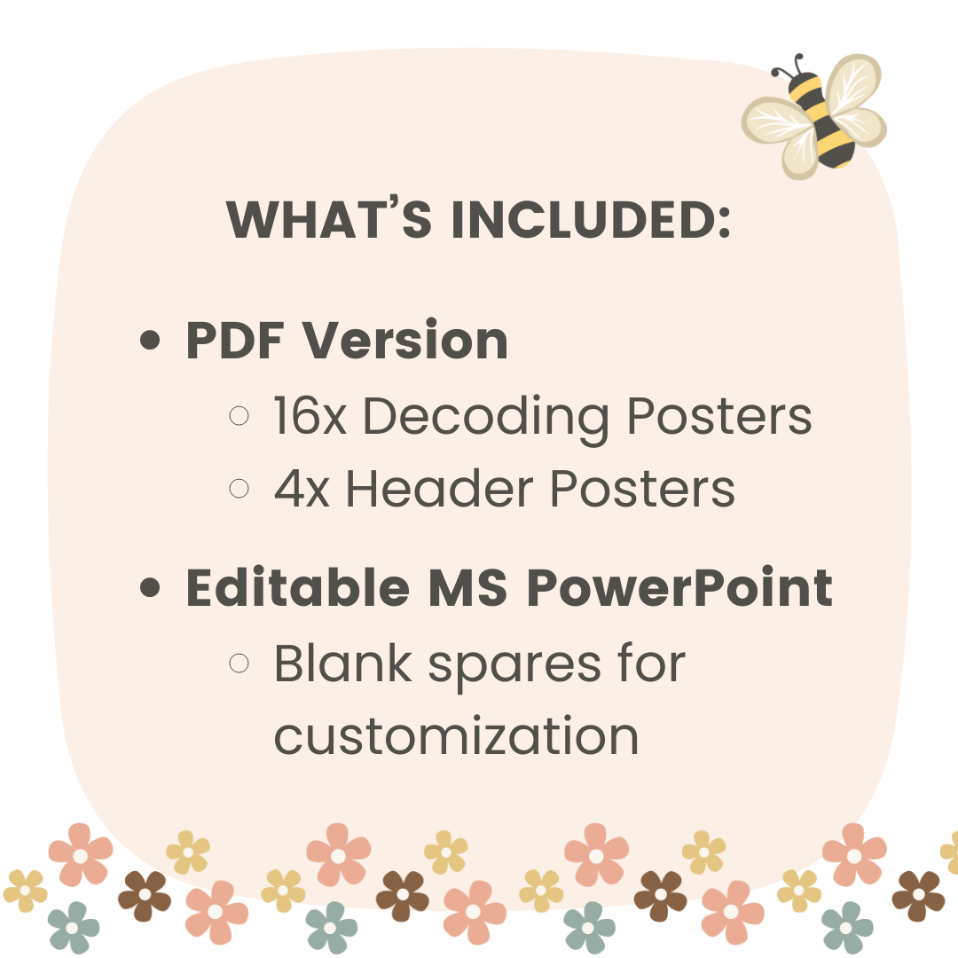 Reading Decoding Strategies Posters - Daisy Gingham Neutrals