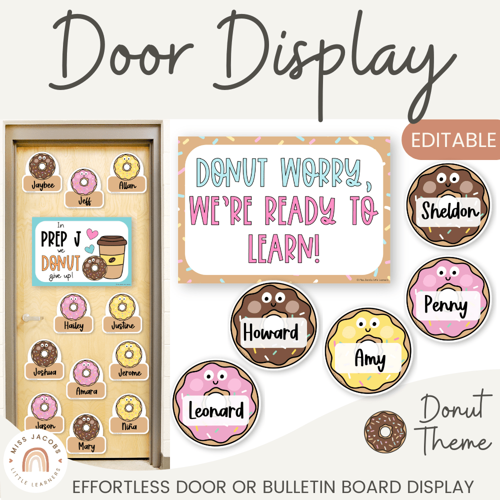 Donut Door Display Classroom Decor - Miss Jacobs – Miss Jacobs Little ...