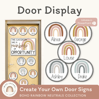 Door Display - Boho Rainbow Neutrals Classroom Theme - Miss Jacobs ...