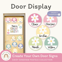Door Display - Daisy Gingham Pastels Decor – Miss Jacobs Little Learners