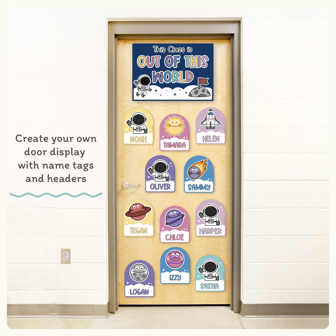 Door Display Planets & Astronauts - Dreamy Space Theme - MJLL – Miss ...