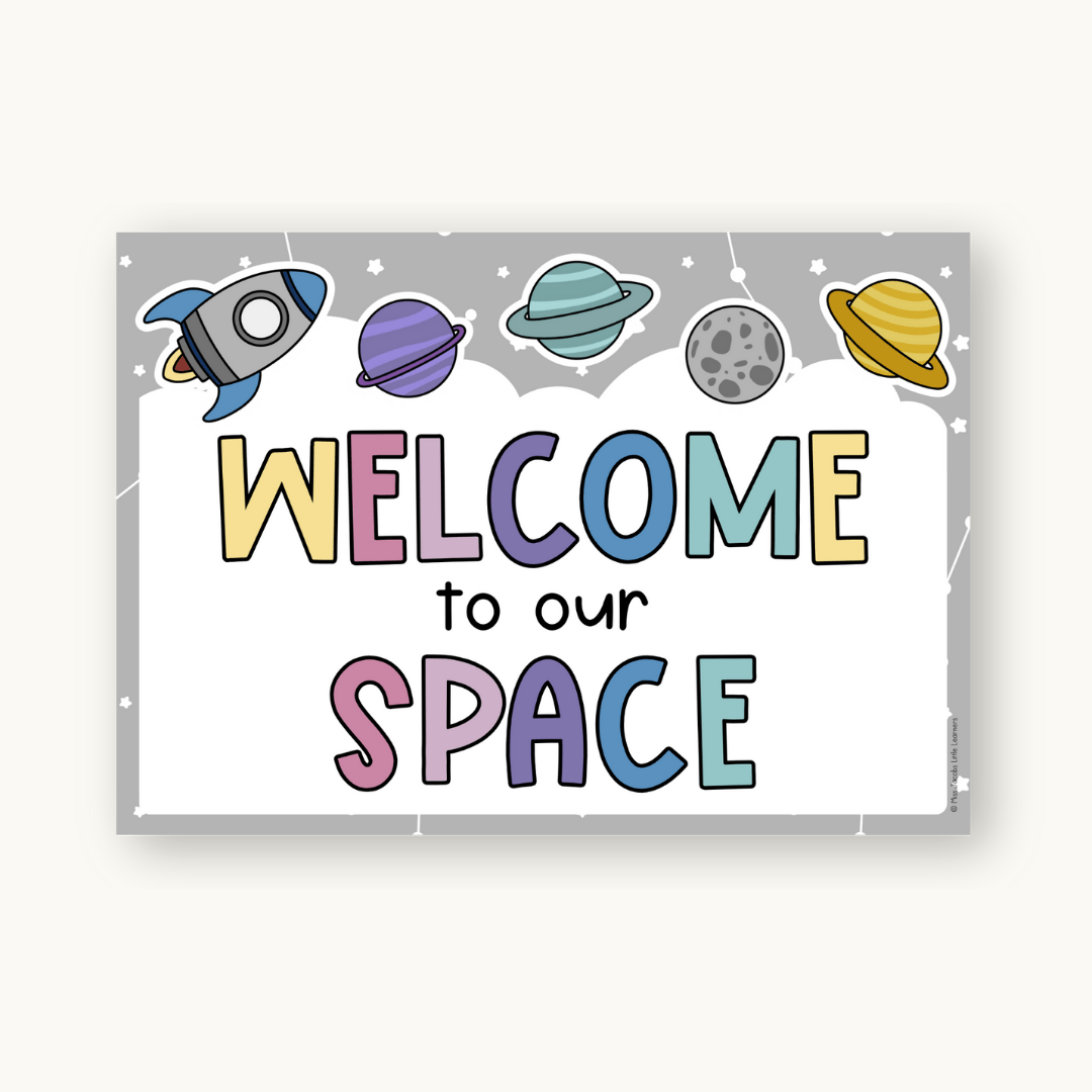 Door Display Planets & Astronauts - Dreamy Space Theme - MJLL – Miss ...