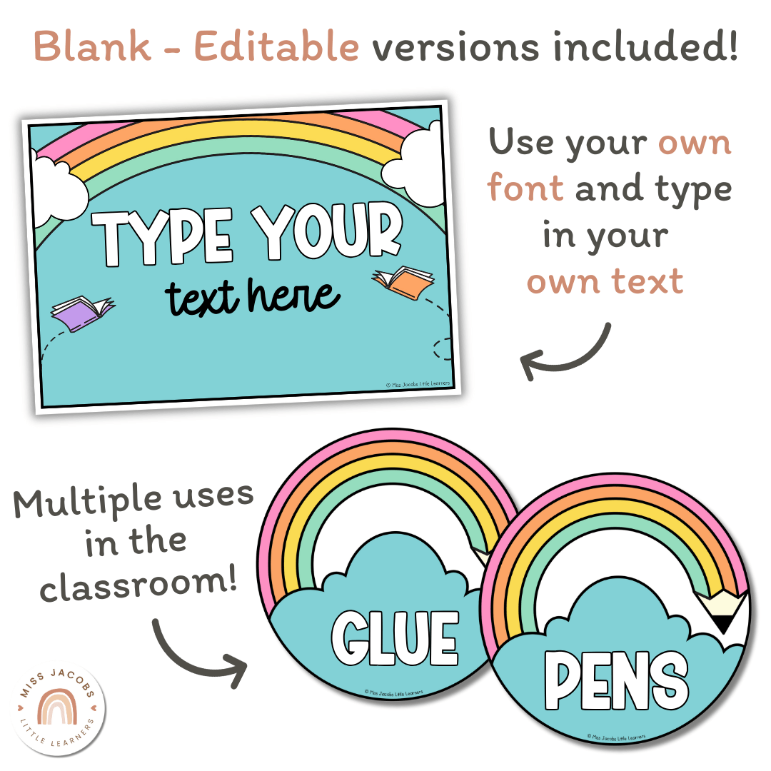 Door Display Rainbow - Cutesy Classroom Theme - Miss Jacobs - Default Title