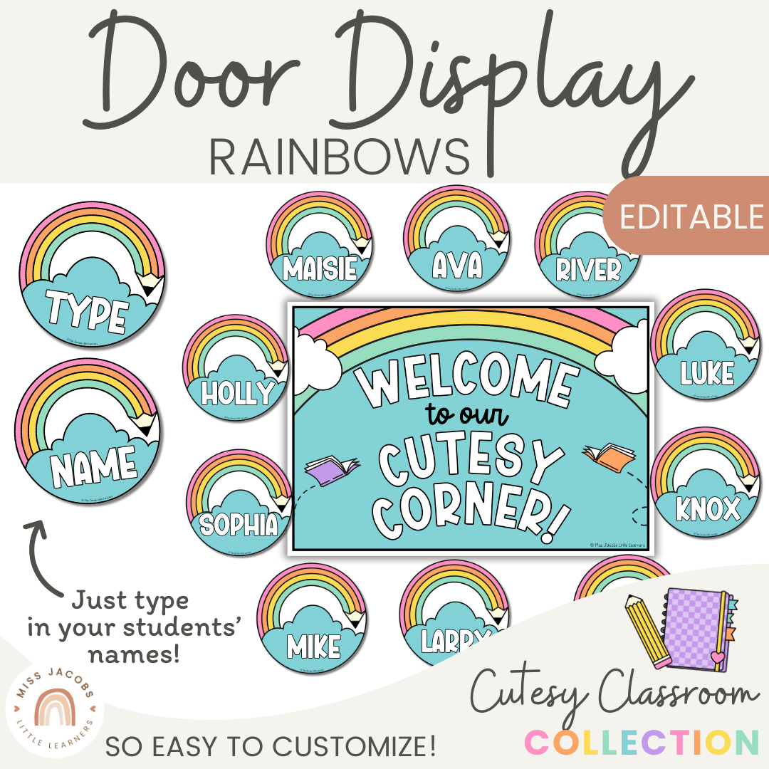 Door Display Rainbow - Cutesy Classroom Theme - Miss Jacobs - Default Title