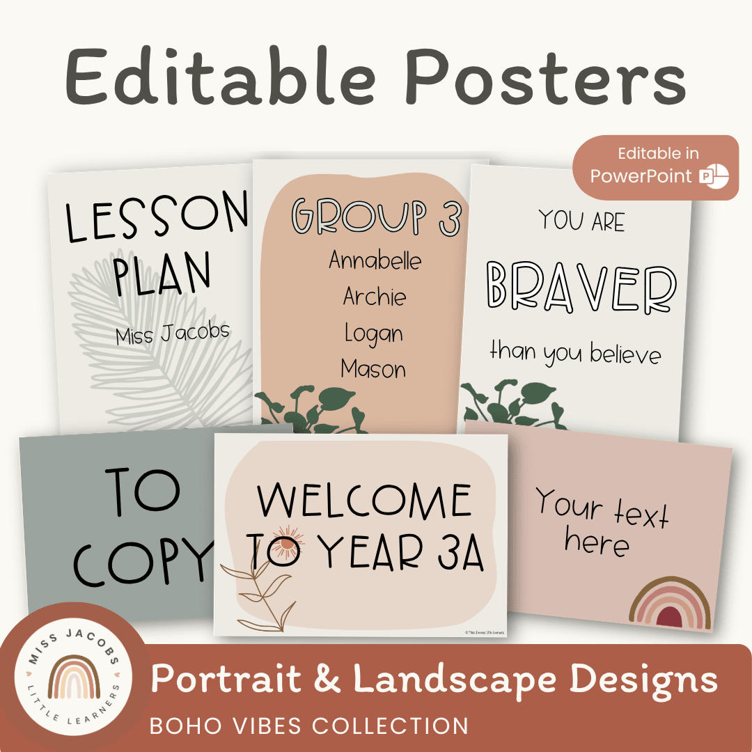 Classroom Posters: Classroom Decor Editable Templates – Page 2 – Miss ...
