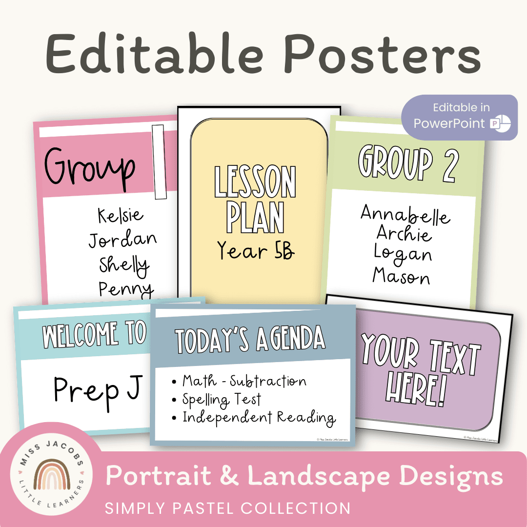 Editable Classroom Posters – Page 3 – Miss Jacobs Little Learners