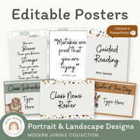 Editable Classroom Posters Templates - Modern Jungle Decor – Miss ...