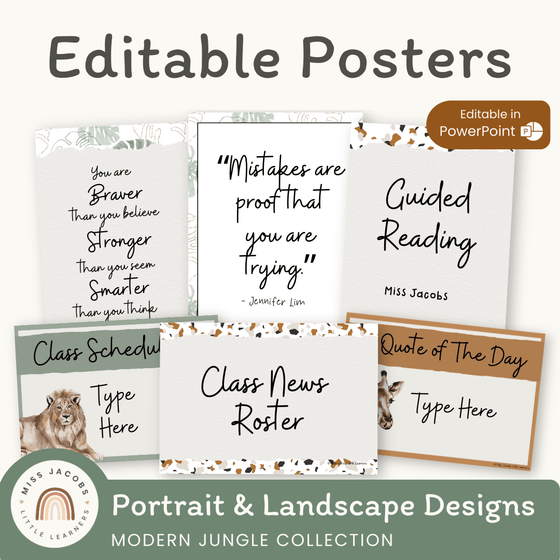 Editable Classroom Posters Templates - Modern Jungle Decor – Miss ...