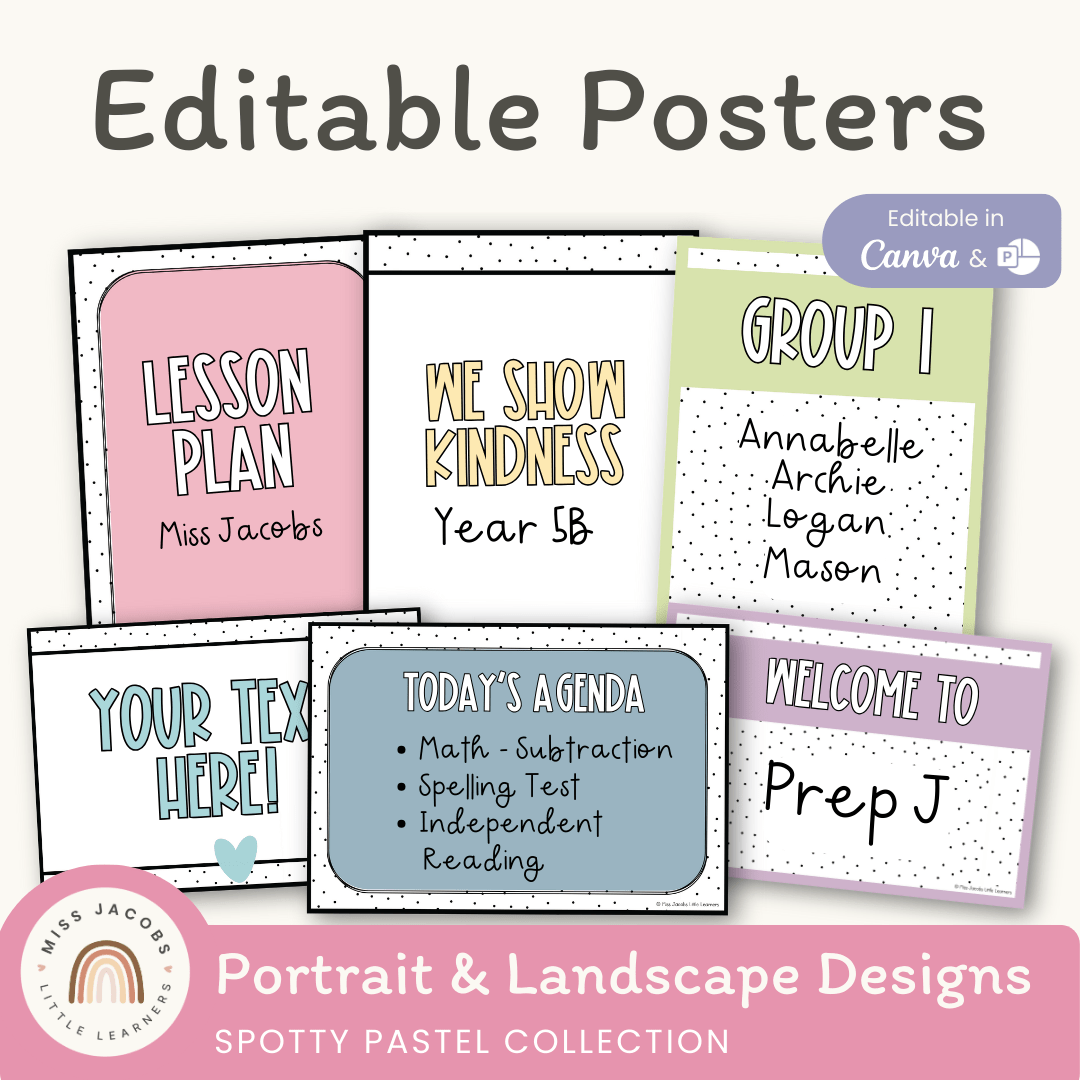 Editable Classroom Posters – Miss Jacobs Little Learners