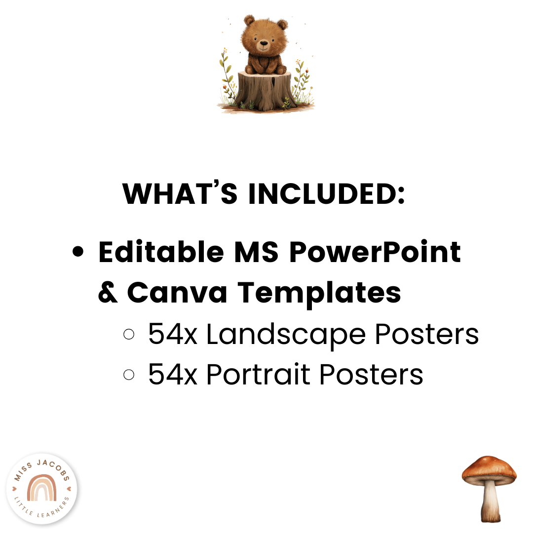 Editable Classroom Posters Templates - Woodland Decor - MJLL – Miss ...
