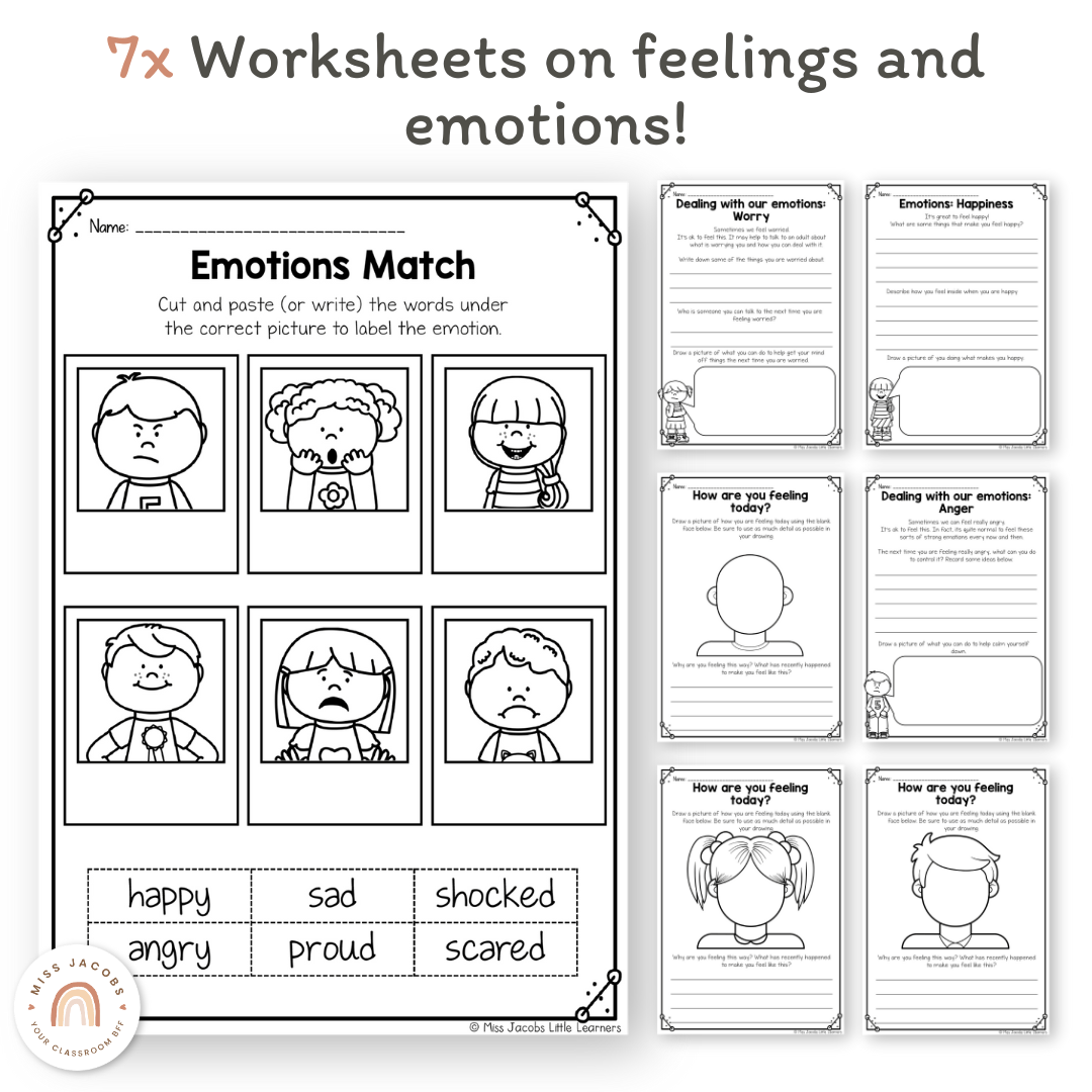 Emotions and Feelings Worksheets Printables - Miss Jacobs