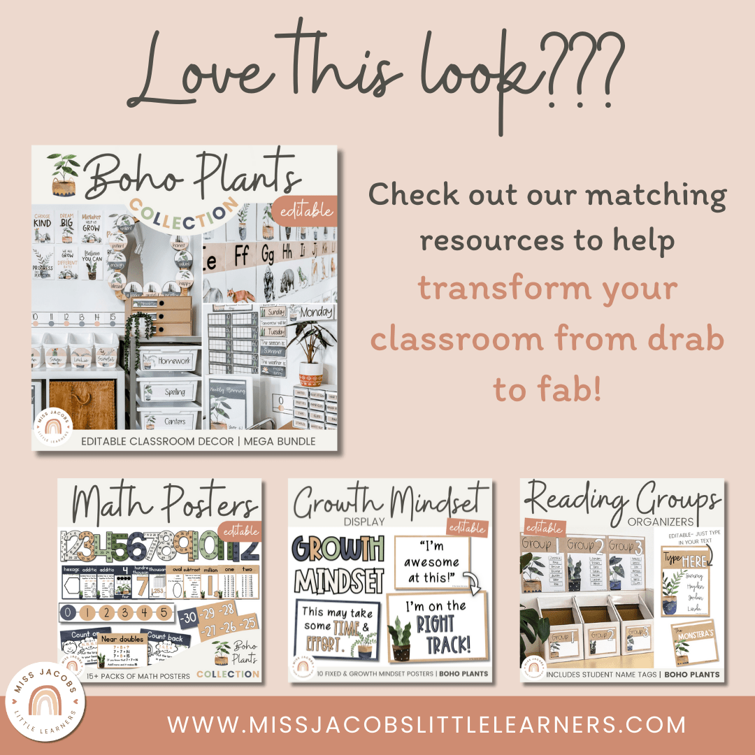 Boho Plants English Posters Decor - Miss Jacobs