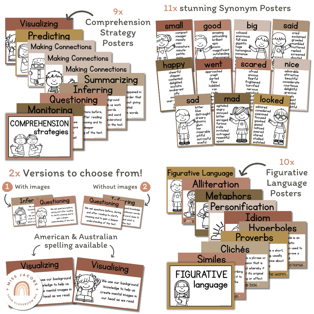 Desert Neutrals Collection English Posters Decor - Miss Jacobs