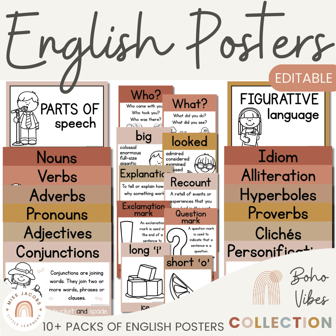 Desert Neutrals Collection English Posters Decor - Miss Jacobs