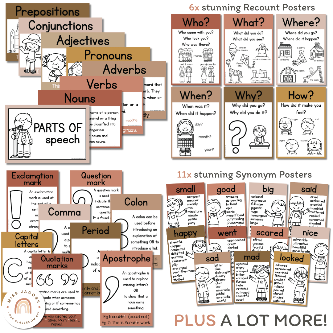 English Posters Bundle | BOHO VIBES | Desert Neutrals Classroom Decor ...