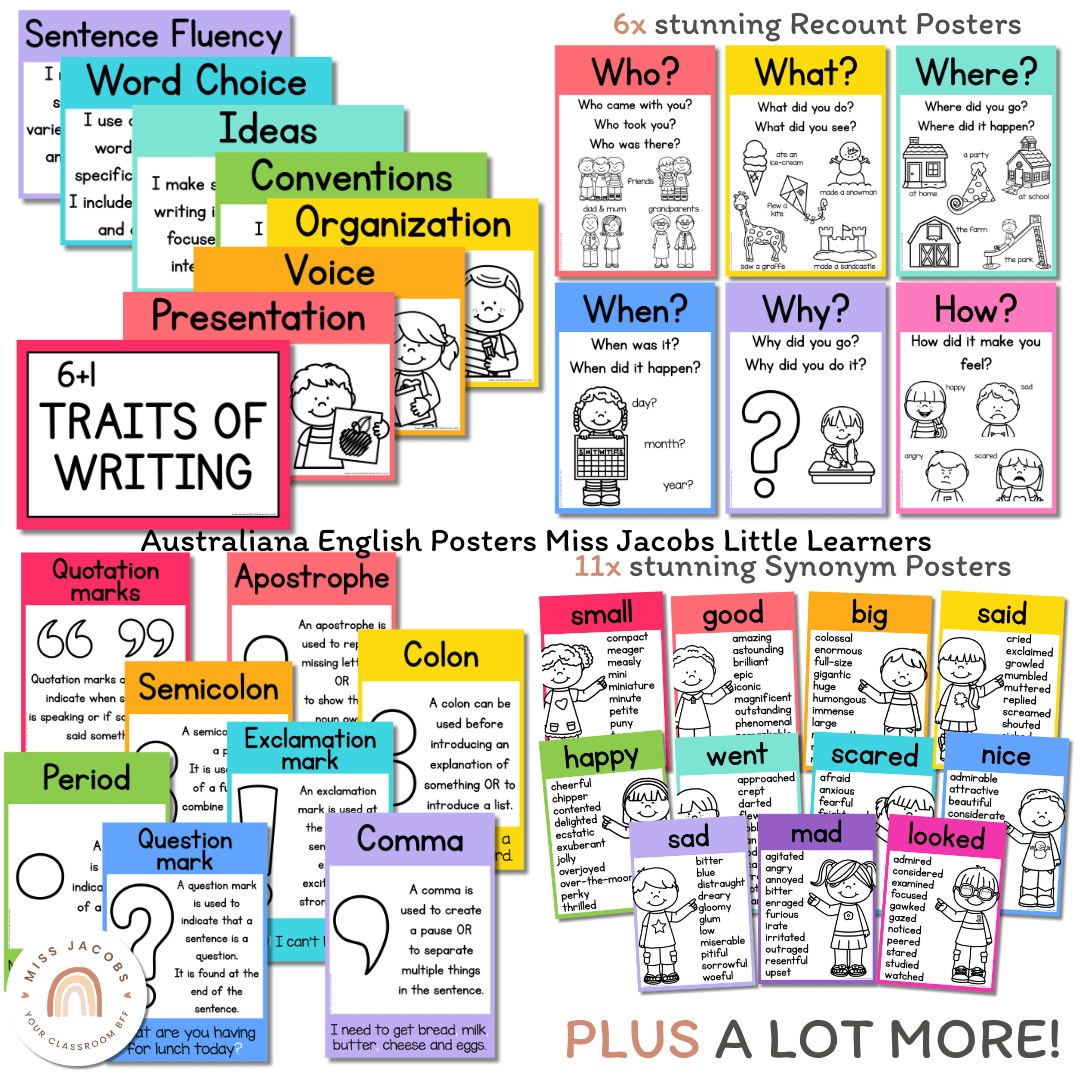 ENGLISH POSTERS BUNDLE | RAINBOW BRIGHTS - Default Title - Miss Jacobs ...