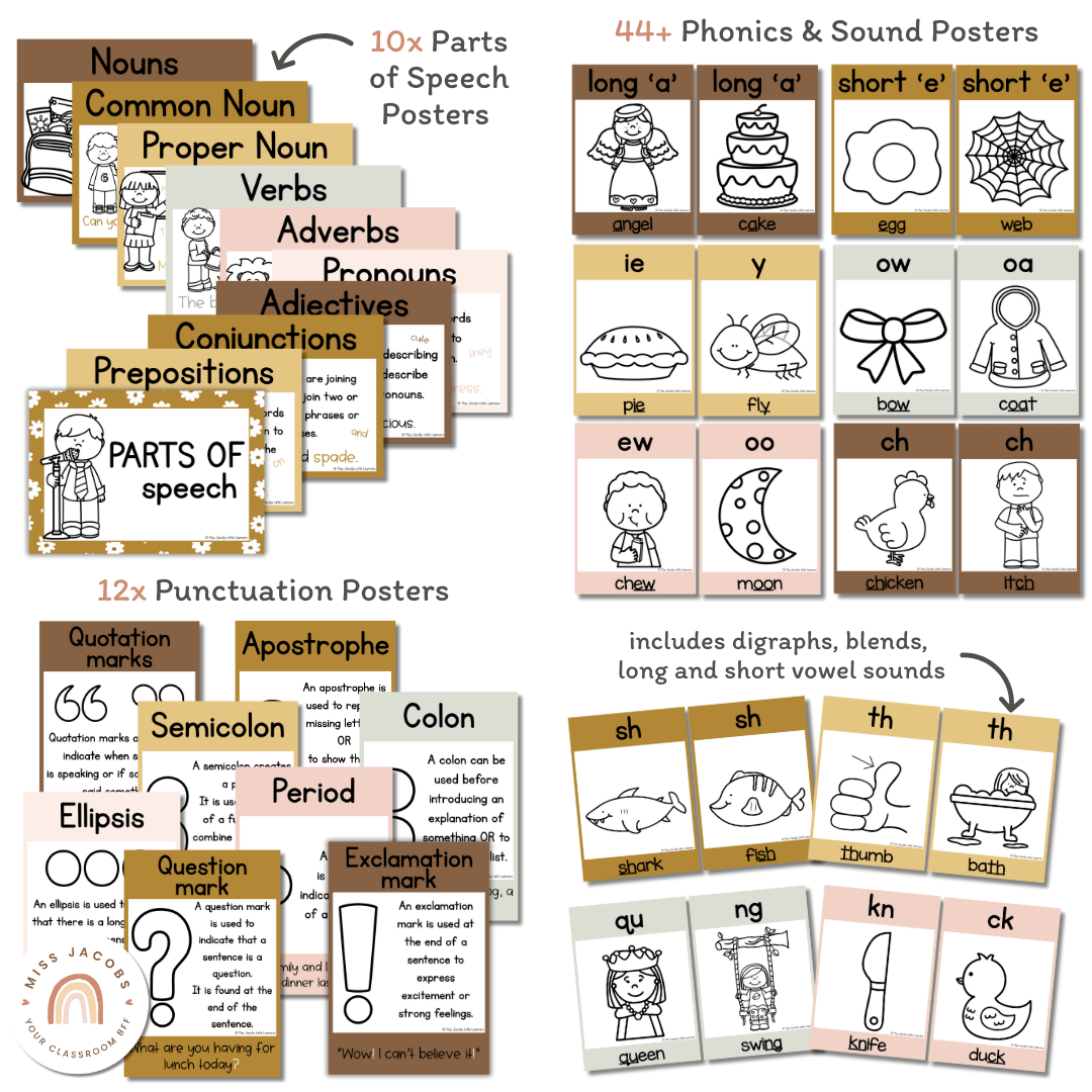 Daisy Gingham Neutrals Classroom Collection - Miss Jacobs - Miss Jacobs ...