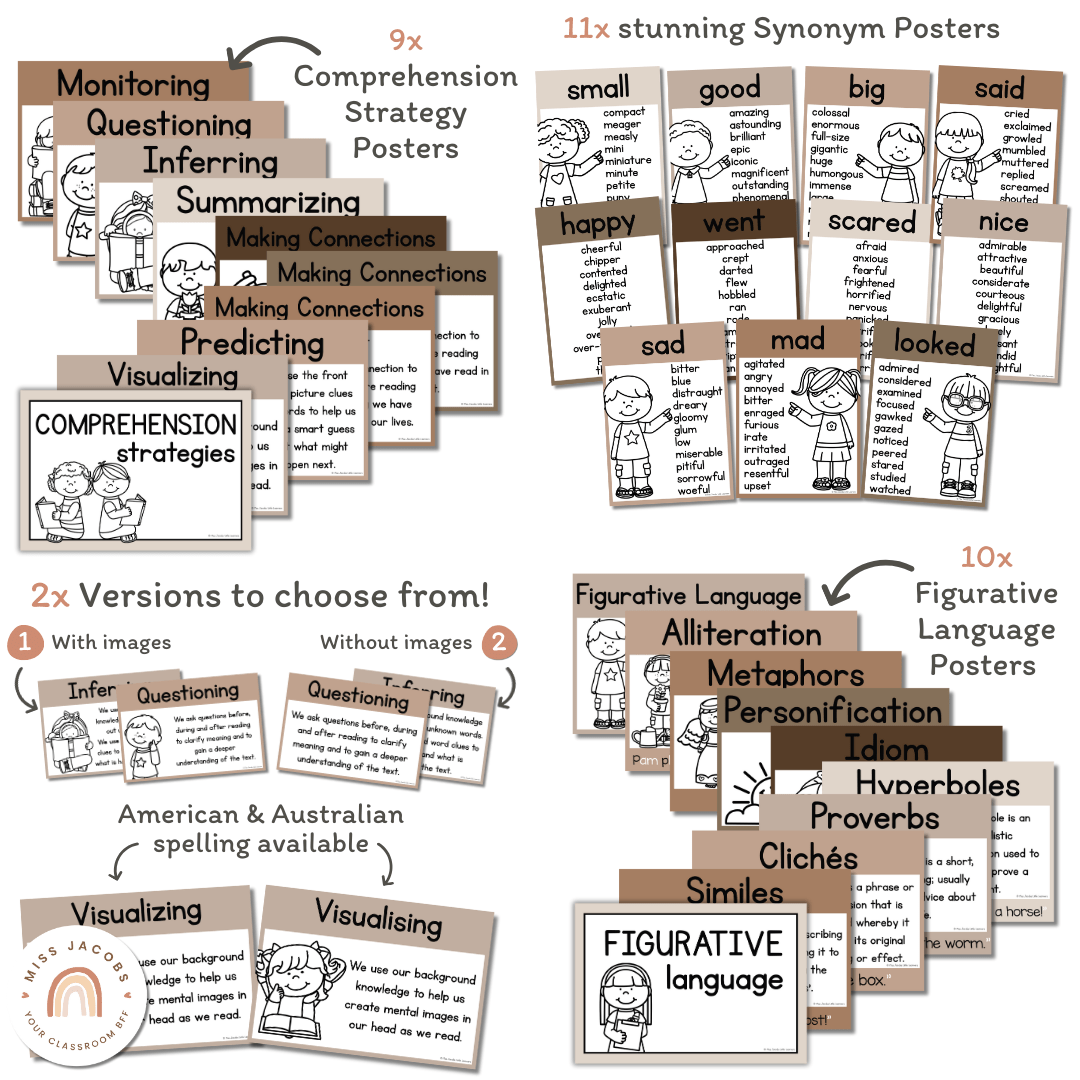 Neutrals Collection English Posters Decor - Miss Jacobs Little Learners