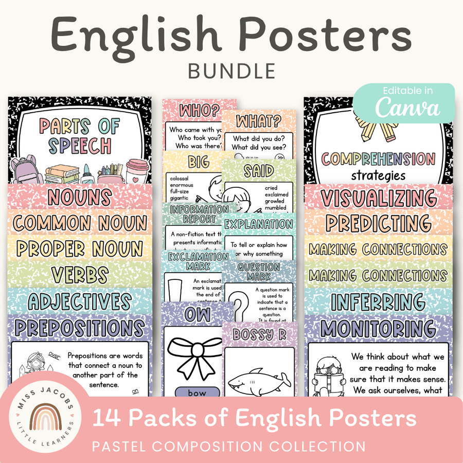 English Poster Bundles – Miss Jacobs Little Learners