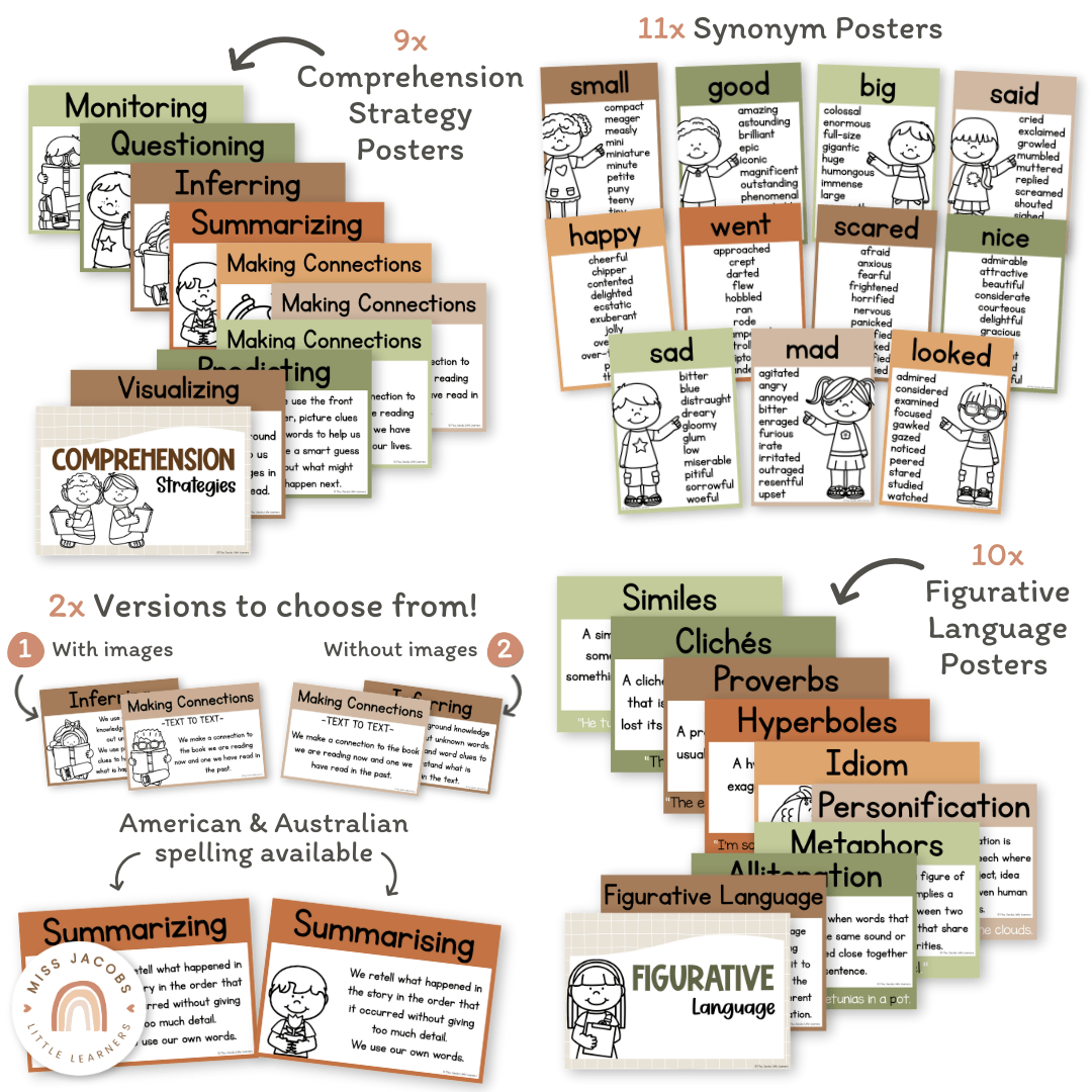 English Posters Reading and Writing Bundle - Woodland Theme - MJLL ...