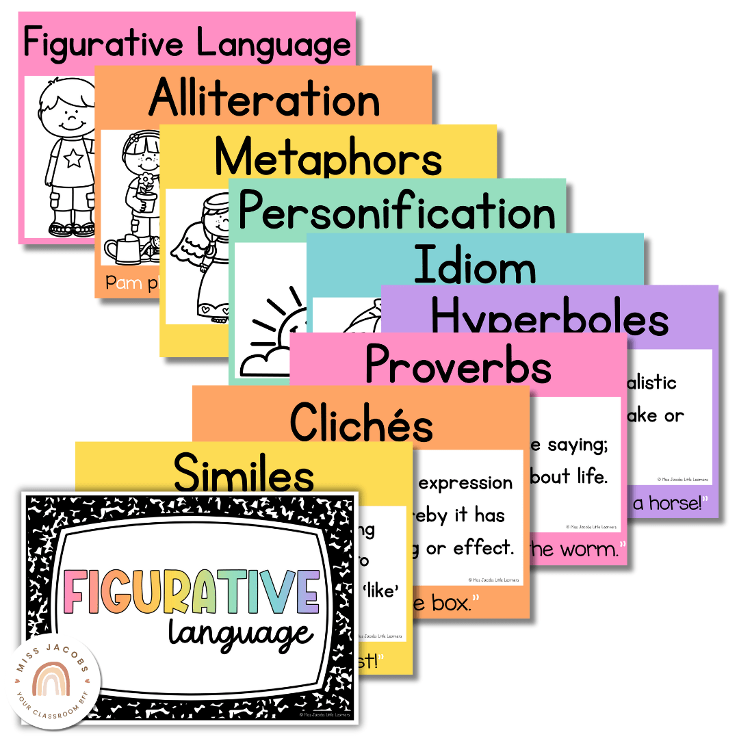 Figurative Language Posters - Cutesy Classroom Theme - Miss Jacobs ...