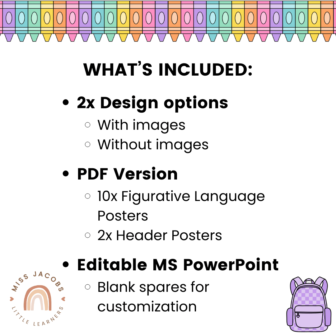 Figurative Language Posters - Cutesy Classroom Theme - Miss Jacobs ...