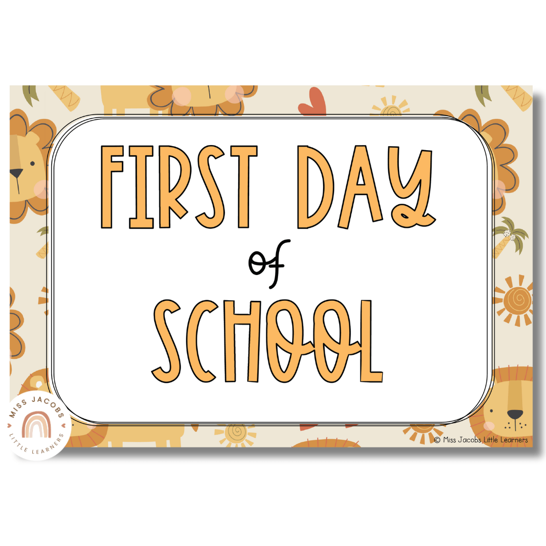 First Day of School Sign | Cute Jungle Animals – Miss Jacobs Little ...