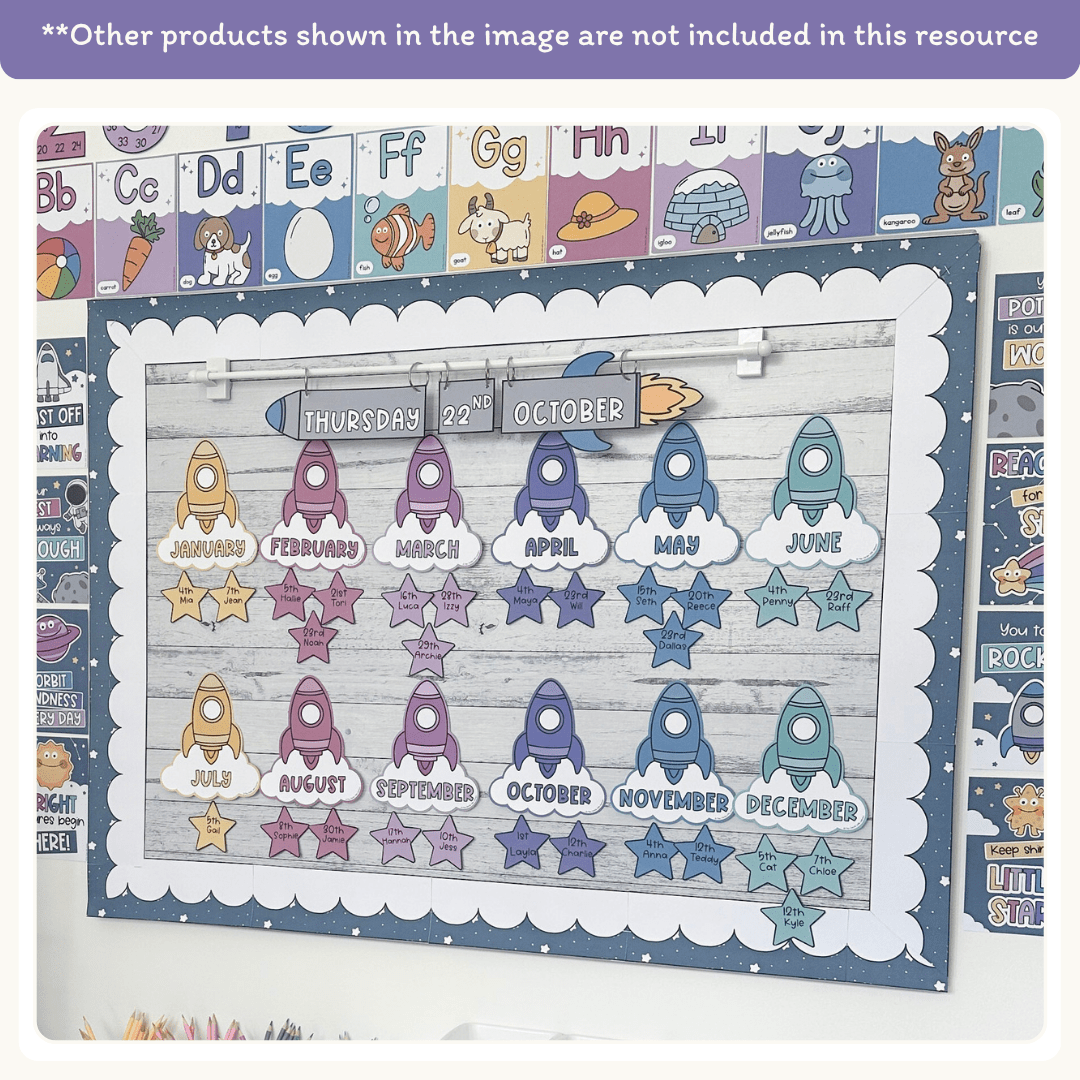 Flip Calendar - Dreamy Space Classroom Decor - Miss Jacobs – Miss ...