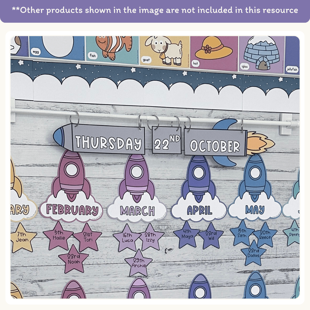 Flip Calendar - Dreamy Space Classroom Decor - Miss Jacobs – Miss ...
