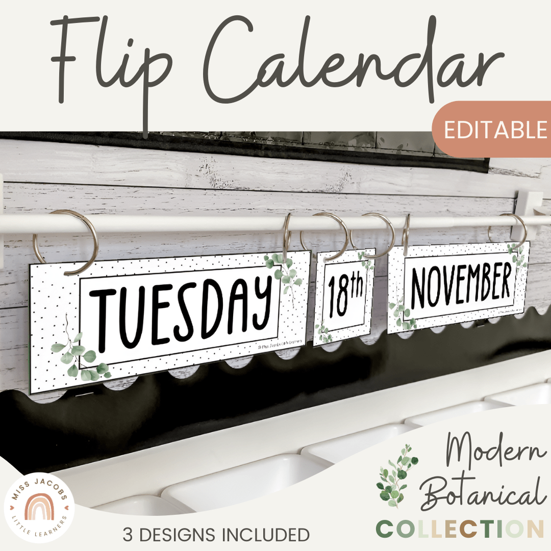 Flip Calendar - Modern Botanical Theme - Miss Jacobs