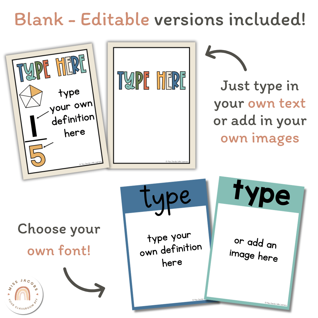 Fraction Posters | Cute Jungle Animals – Miss Jacobs Little Learners