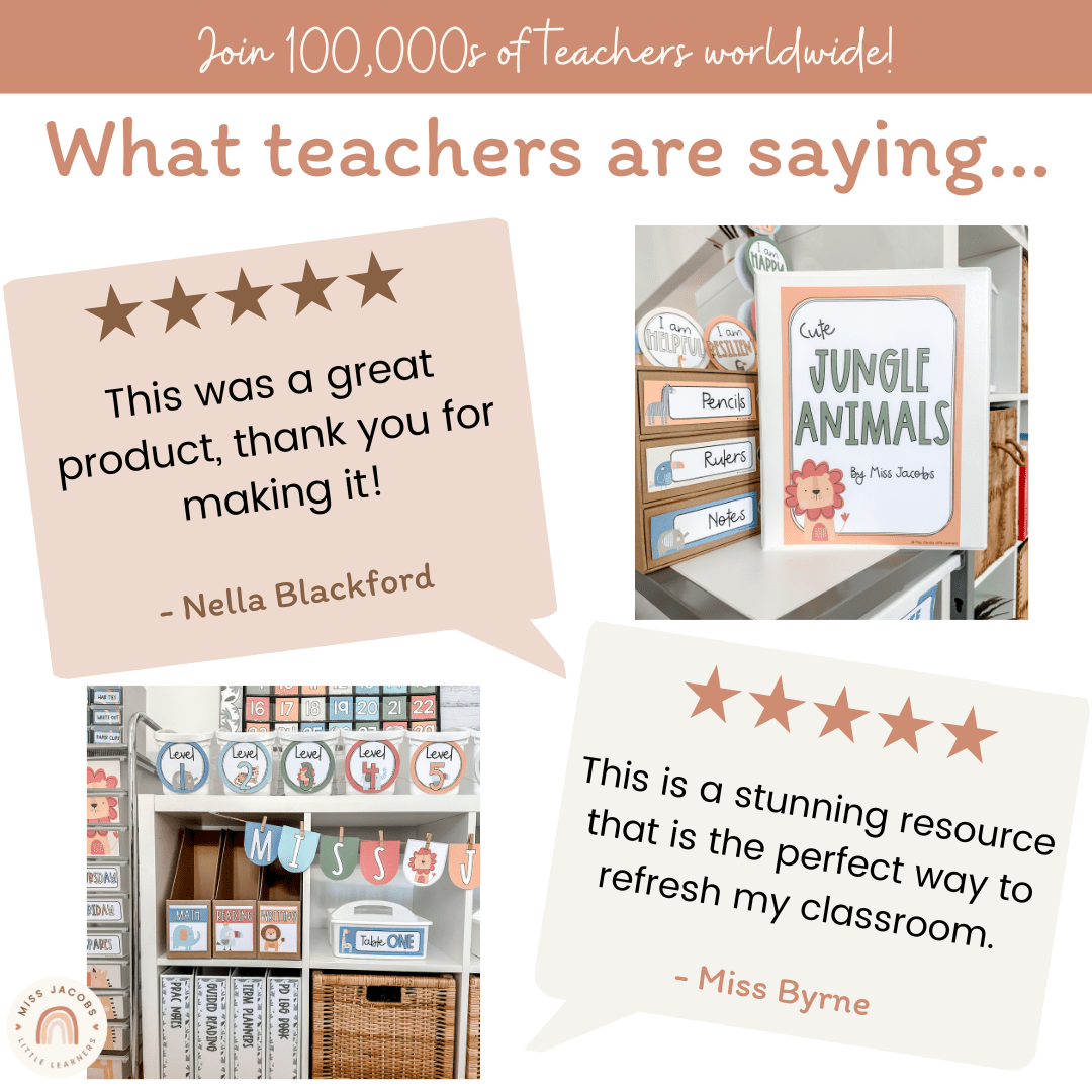 Fraction Posters | Cute Jungle Animals