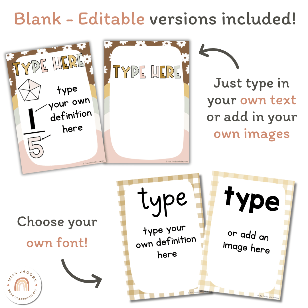 Fraction Posters & Anchor Charts | Daisy Gingham