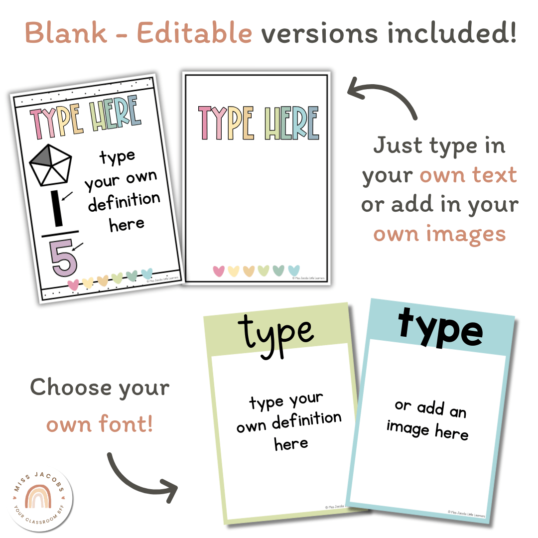 Fraction Anchor Charts - Pastel Classroom Theme - Miss Jacobs - Default ...