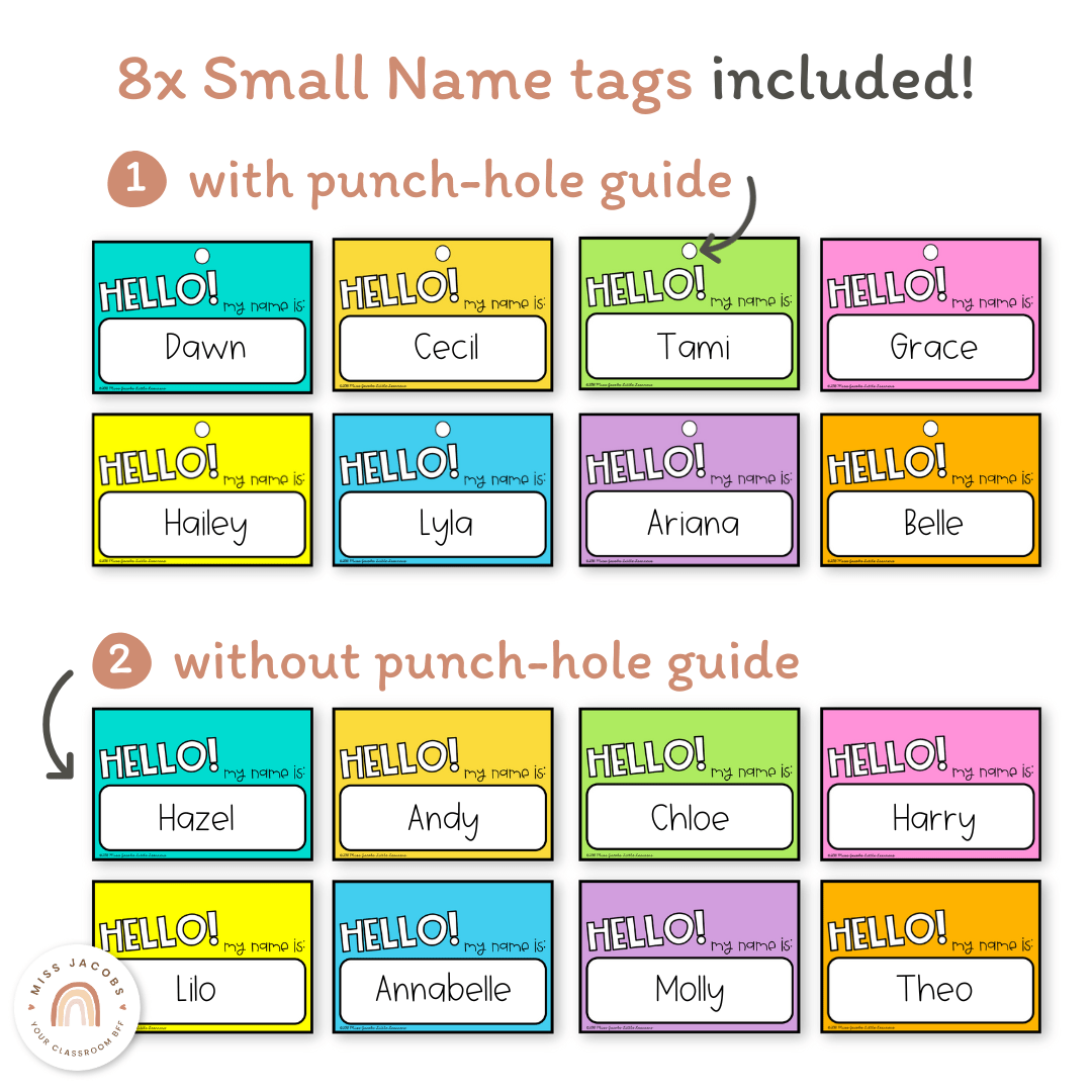 Goals Desk Mat and Name Tags | Rainbow Brights – Miss Jacobs Little ...